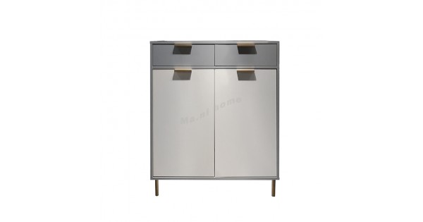 GIO 800 雙桶兩門鞋柜, 灰色 + 米白色, 818642